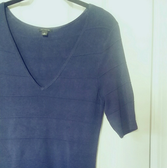 Ann Taylor | Dresses | Ann Taylor Fit And Flare Blue Dress | Poshmark